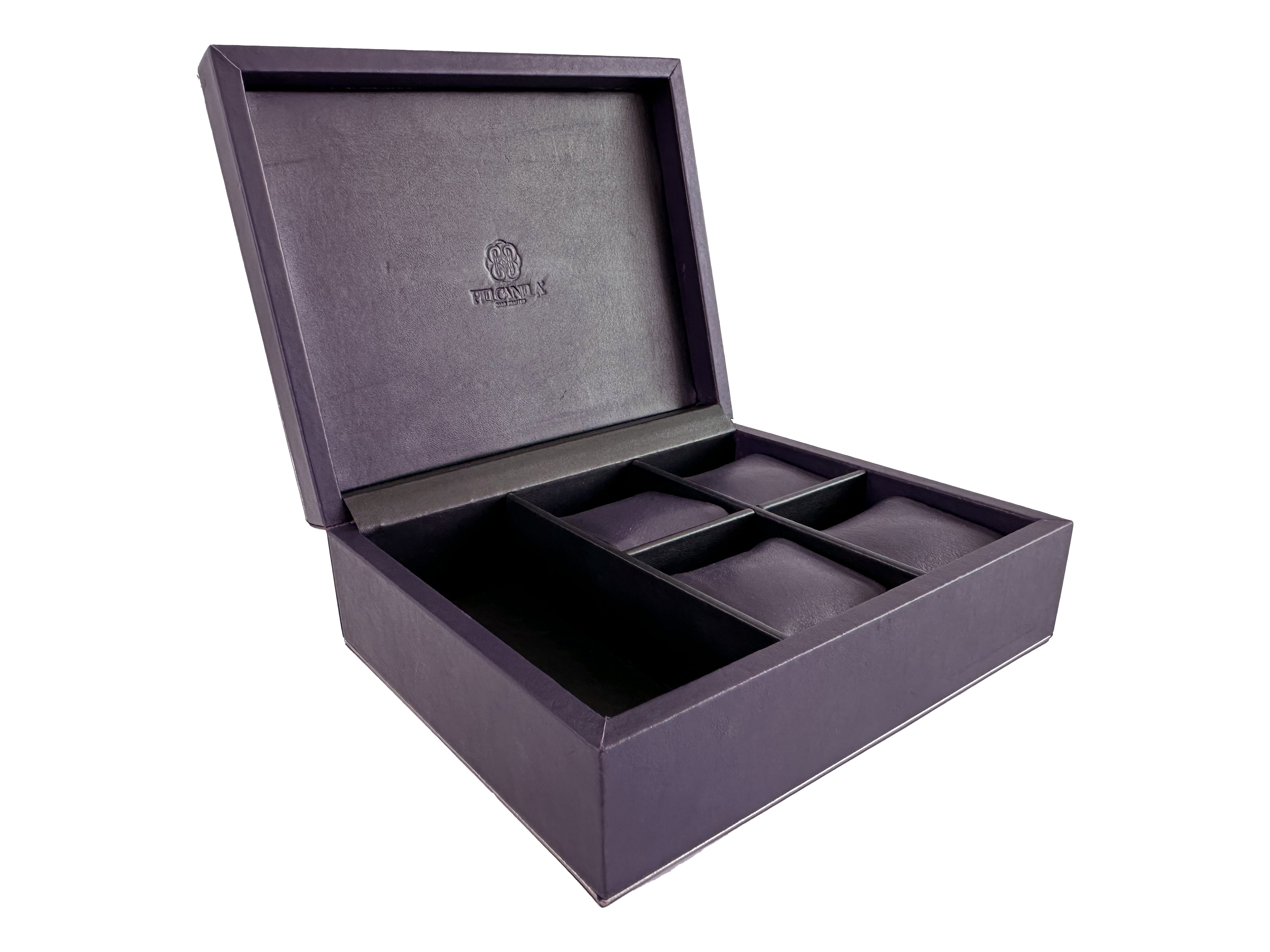 CAJA ALHAJERO RELOJ OLAF INFINITO - Piel Canela